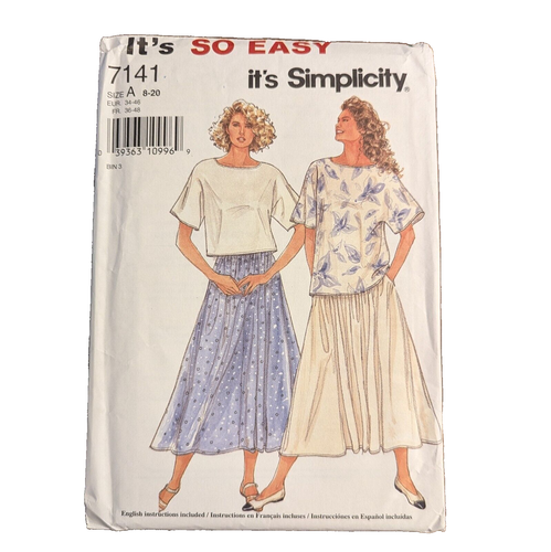 Simplicity 7141 Maxi Skirt Top Sewing Pattern Size 8-20 Misses It's ...