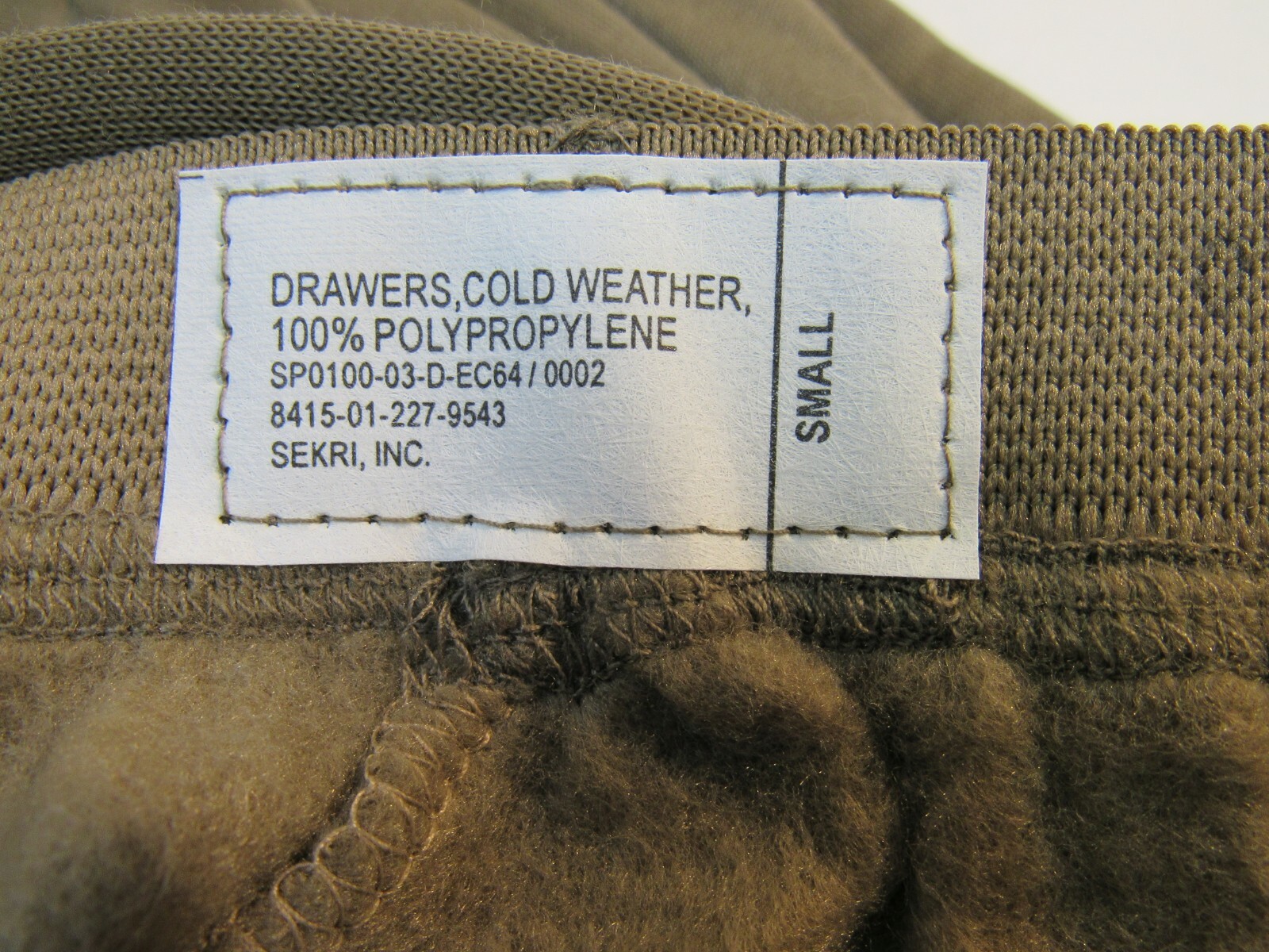 USGI Polypro Cold Weather Drawers Pants ECWCS Thermal Army Brown Small ...