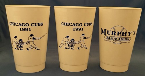 Chicago Cubs Wrigleyville Murphy's Bleachers 1991 Plastic Cup Lot of 3 ...