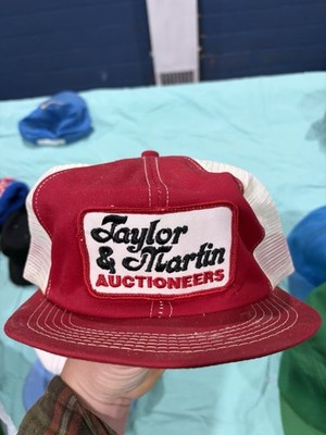Taylor & Martin Auctioneers Red White Trucker Hat Adjustable Mesh Back ...