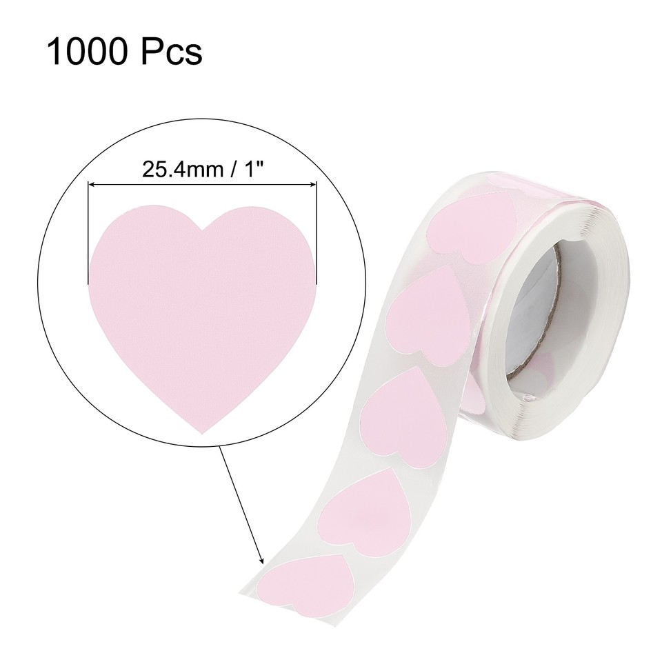Heart Sticker 1" Self-Adhesive Love Label Light Pink 1000 Pcs | eBay