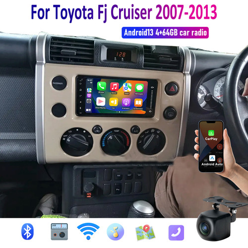 7" Wireless CarPlay Android Auto head unit BT For Toyota FJ Cruiser ...