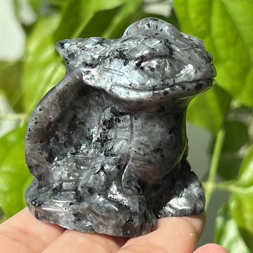 2" Natural spectrolite carved dragon Figurines skull quartz crystal ...