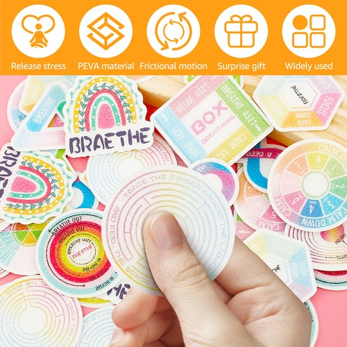 36Pcs Calm Stickers Set 12 Styles Cute Tactile Rough Textured Stickers ...