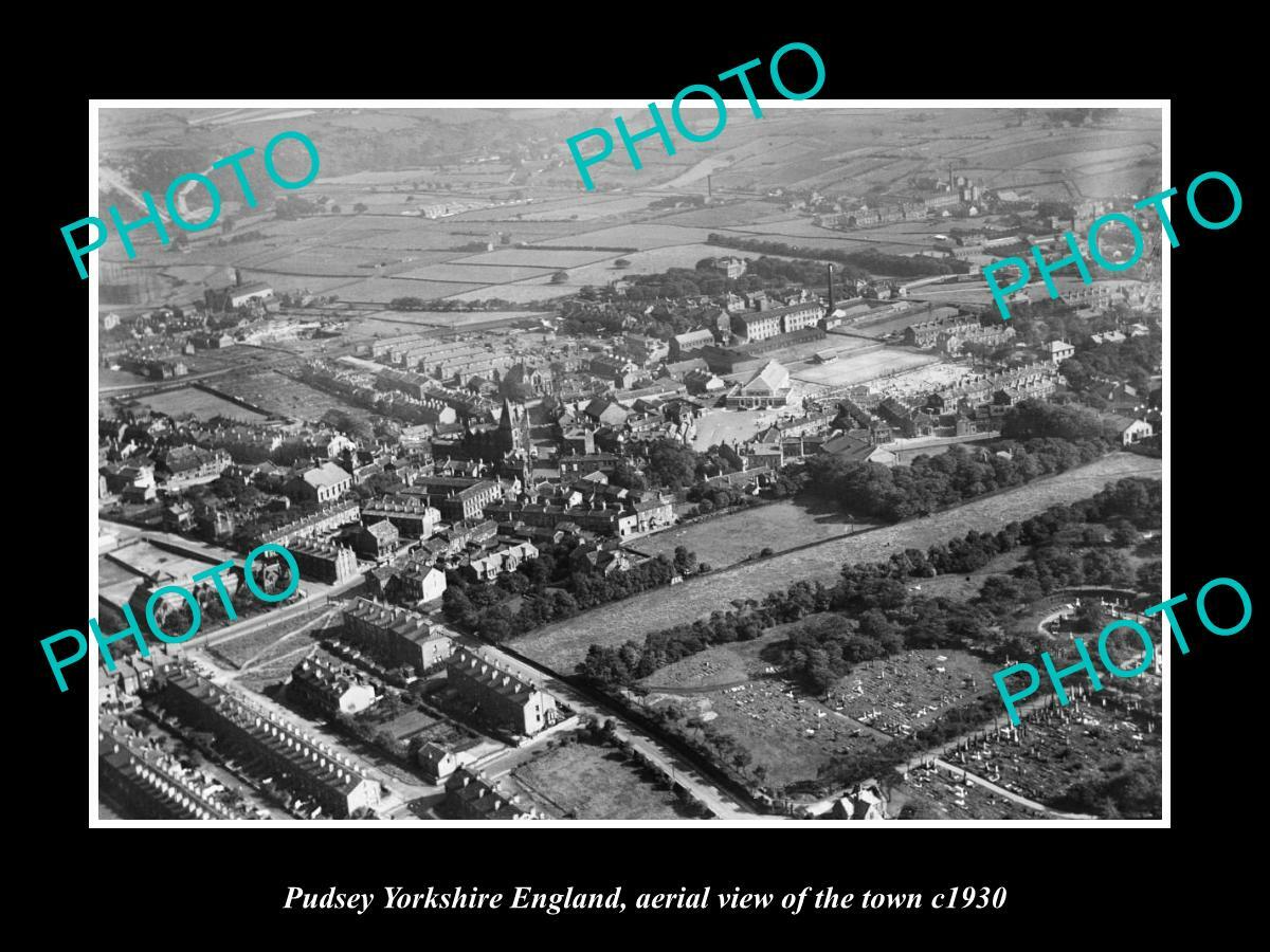 OLD 6 X 4 HISTORIC PHOTO OF PUDSEY YORKSHIRE ENGLAND TOWN AERIAL VIEW ...