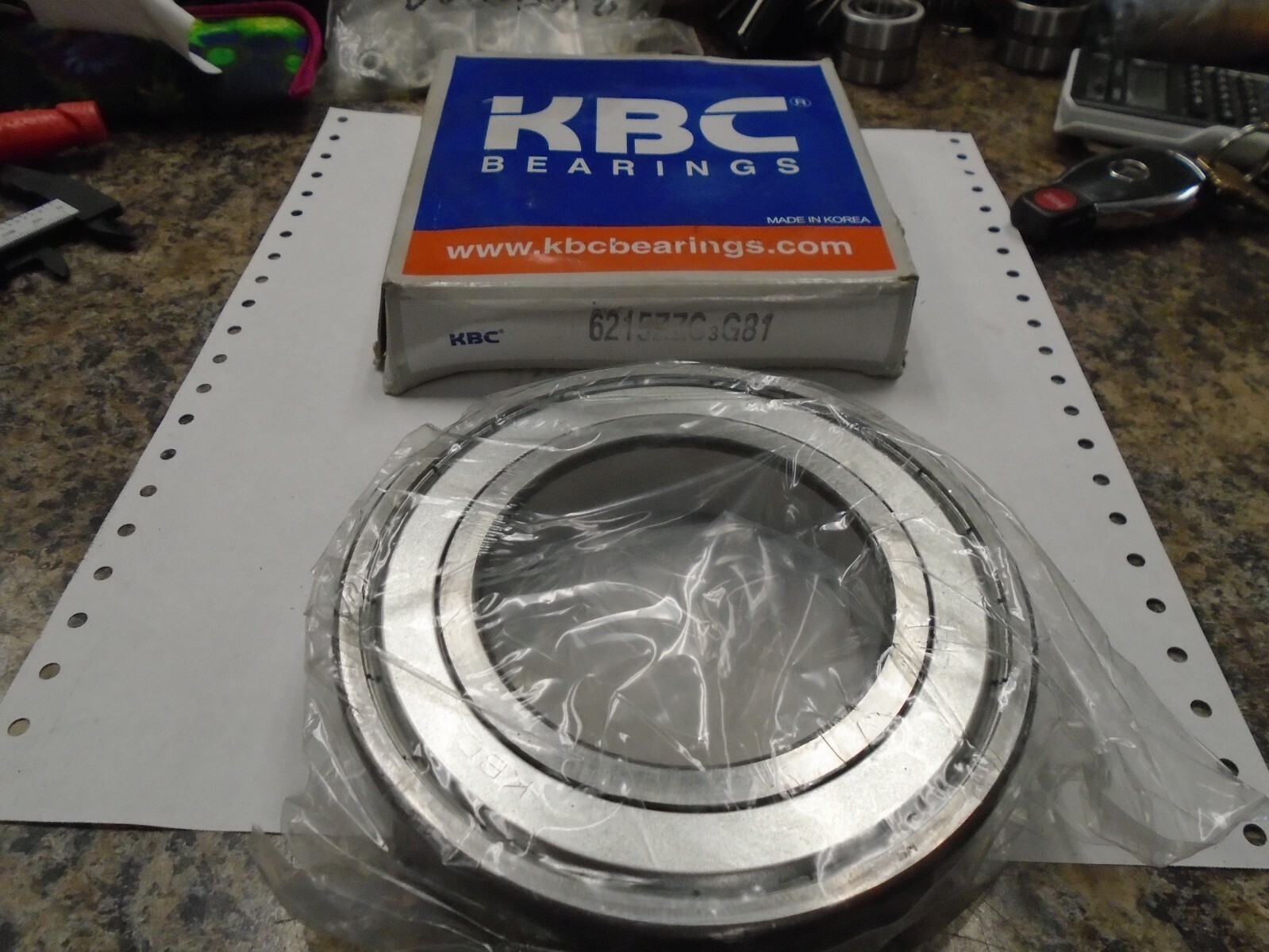 KBC 6215-ZZ C3 75X130X25 mm BEARING WITH METAL SHIELD MADE IN KOREA ...