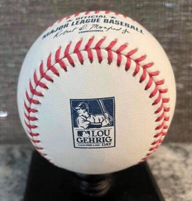 Original 2021 MLB LG4 4-ALS ALS Lou Gehrig Day Rawlings Baseball | eBay