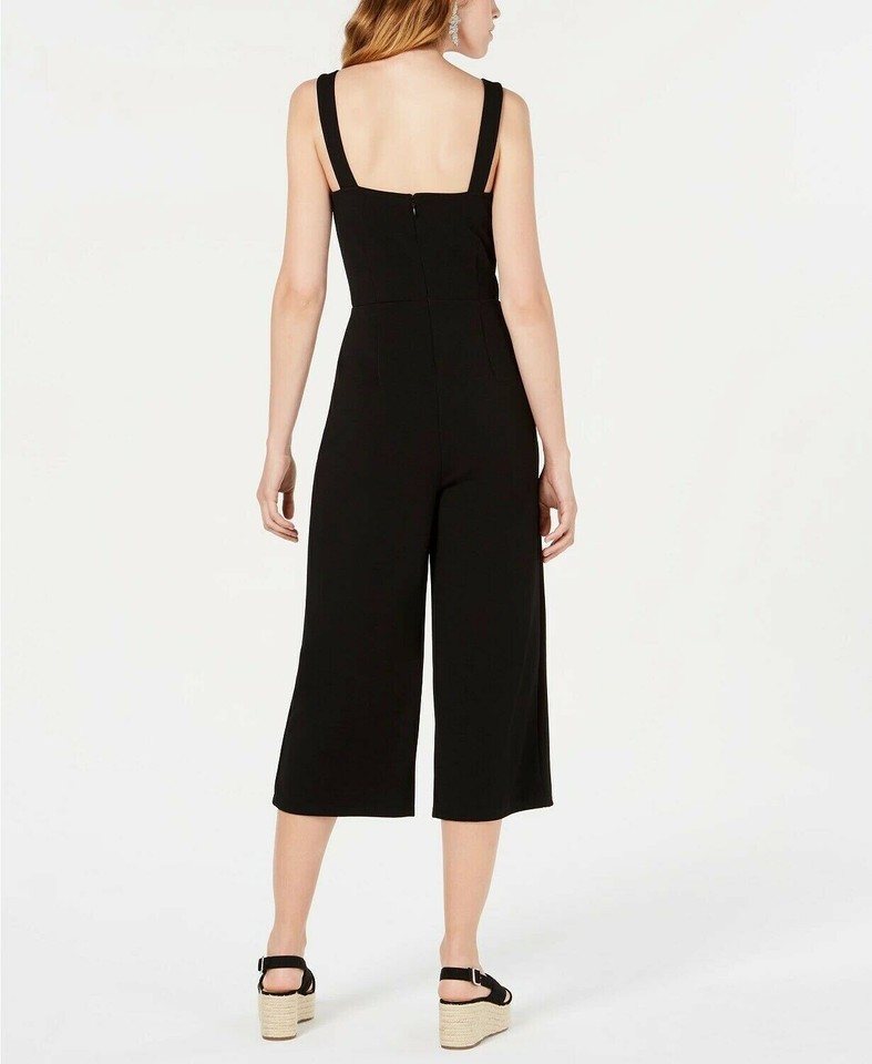 Bar III Women's Cropped O-Ring Jumpsuit Black Size 4, New with Tags ...