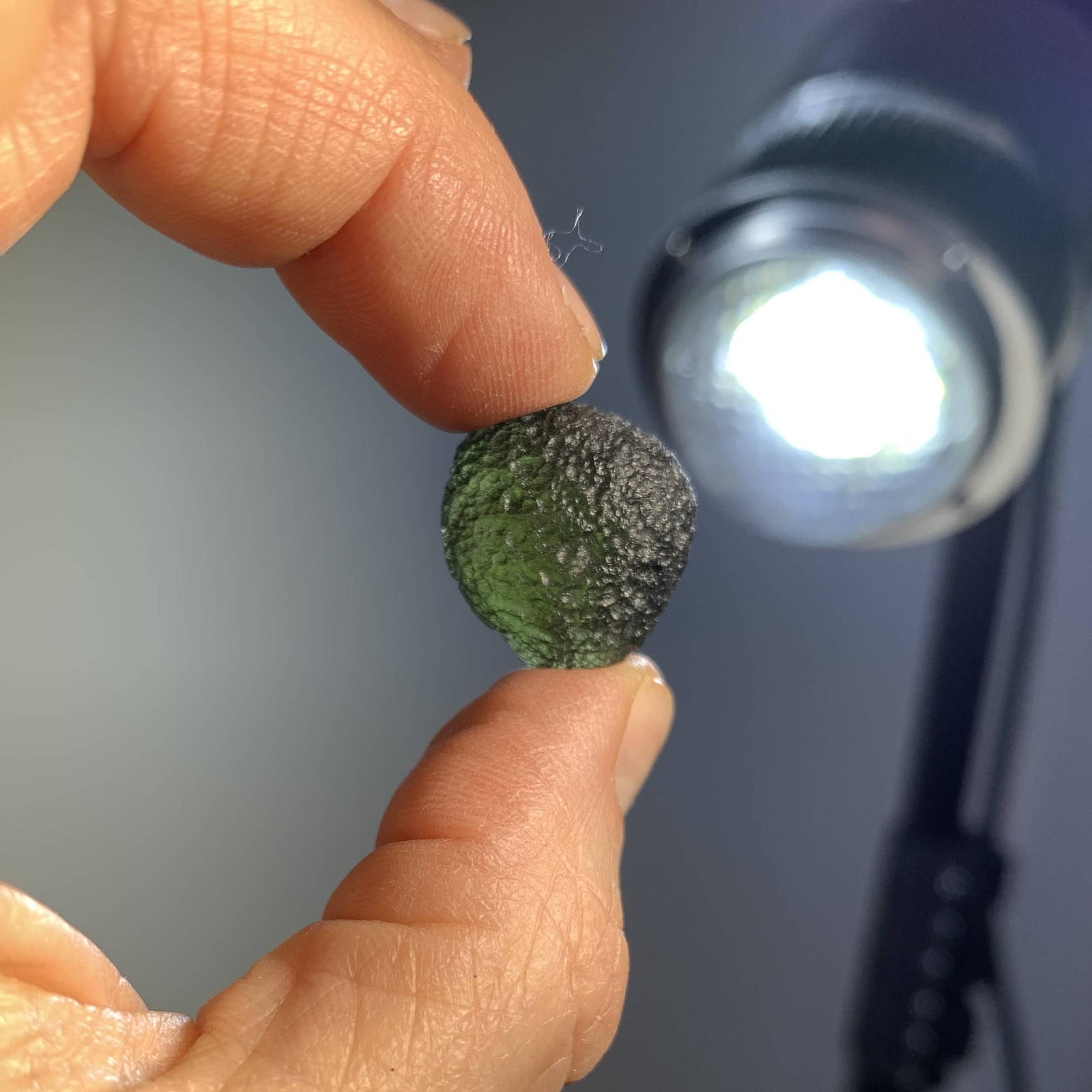 Moldavite (rough) pendant for necklace 'neon ball' (6.42g) healing ...