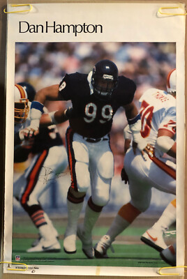 Original Vintage Poster Dan Hampton NFL Chicago Bears Defense Pin Up ...