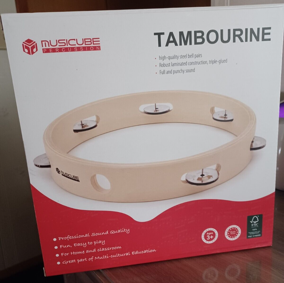Musicube Wooden Tambourine Musical Instrument for Home/ School | eBay