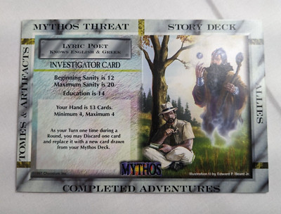 MYTHOS CCG Lyric Poet/Widowed Seamstress Investigator EXC Chaosium 1997 ...
