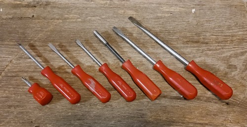 Lot Of (7) Assorted Mac Tools Red Hard Handle Screwdrivers | eBay