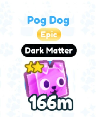 Pog Dog Dark Matter DM Pet Exclusive on Pet Sim Simulator X PSX on ...