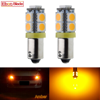 2X H21W BAY9S LED Amber Yellow Orange 120° Pins Car Side Parker Light ...