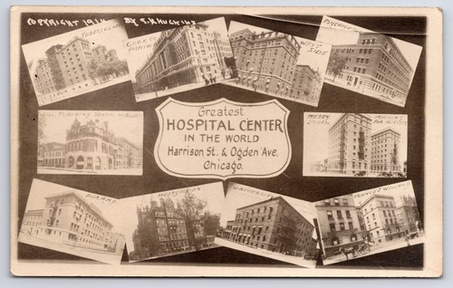Chicago IL~Hospital Center Of World~10 Mini Vw~Harrison St & Ogden Ave ...