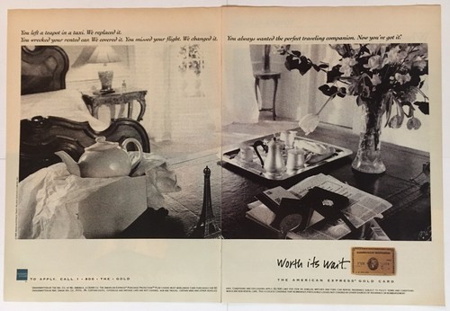 American Express Gold Card 1989 Vintage Print Ad Two Pages 16x11In ...