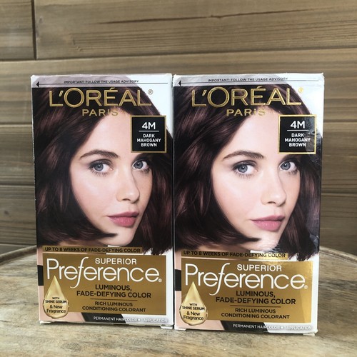 (2) L'Oreal Paris Superior Preference Hair Color #4M Dark Mahogany ...