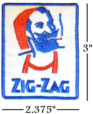 ZIG-ZAG Man logo Iron on Patch rolling papers (old school) joint Smoke ...