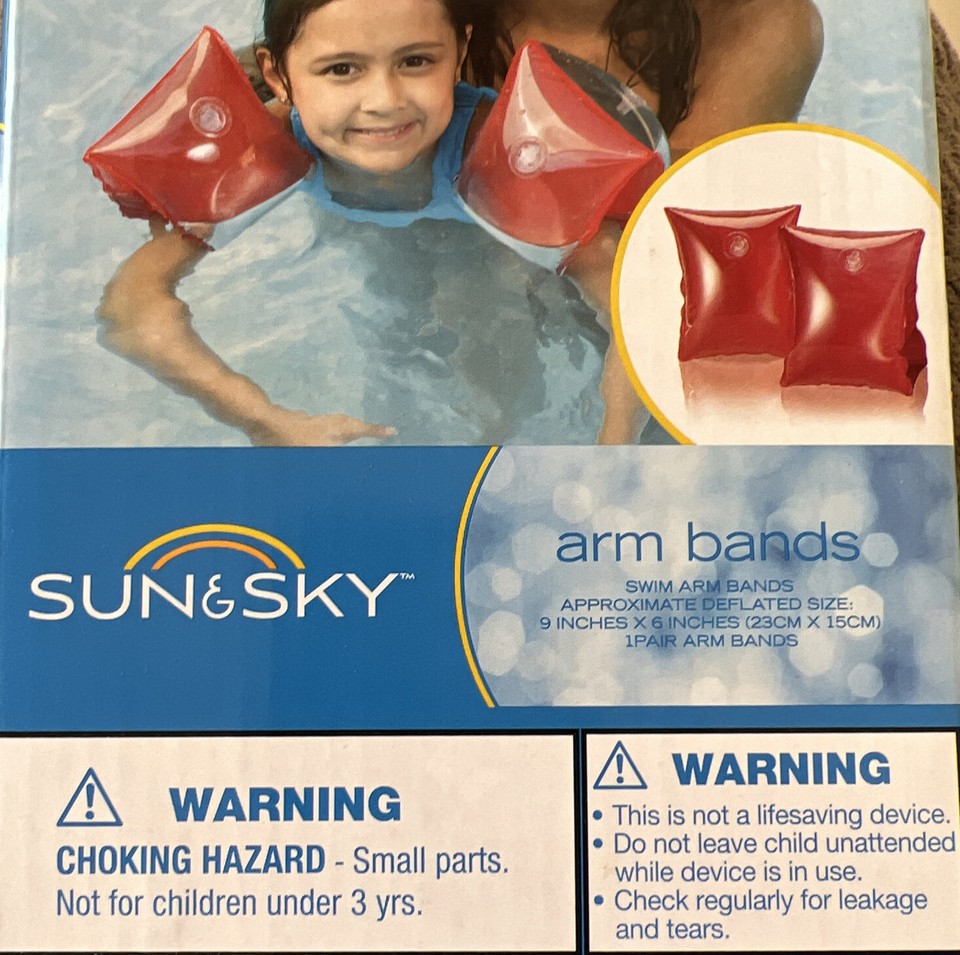 NEW - Sun & Sky Arm Bands RED Children 4+ new in box | eBay