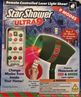 Star Shower Ultra 9 Outdoor Holiday Laser Light Show with Remote- 9 ...