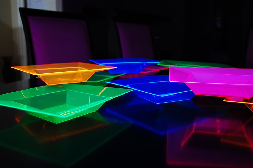 Assorted Neon Blacklight Reactive Square 12oz Bowls 10ct. | eBay