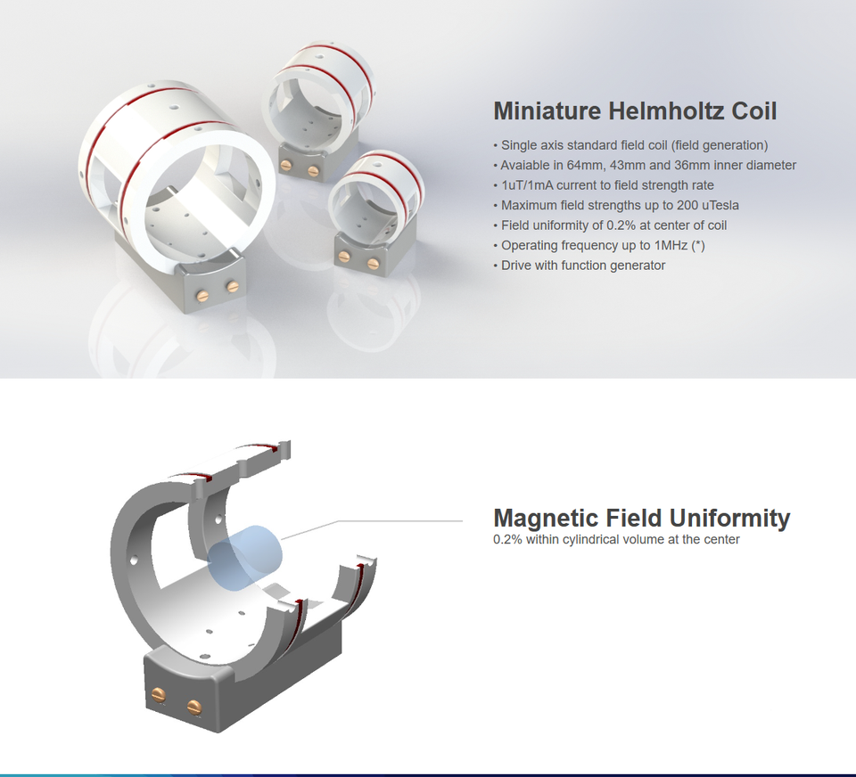 64mm miniature Helmholtz Coil Science Experiment - (test area up to ...