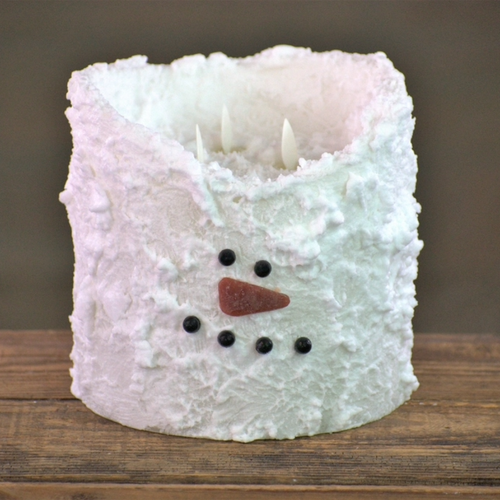 Wholesale Home Decor Snowman Bumpy White Moving Flame Led Candle 6in by ...