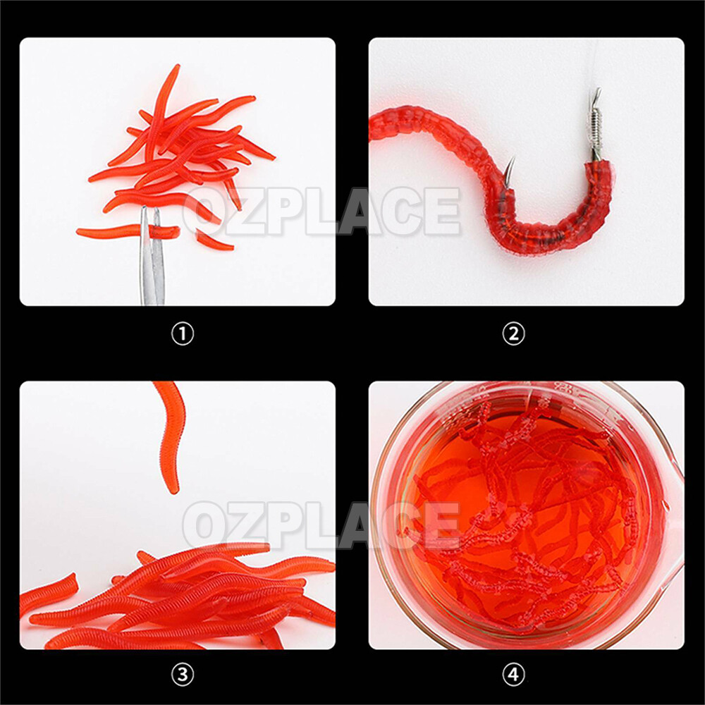 Bloodworm Soft Plastic Lure Fishing Worm Bait Red Blood Bloodworms ...