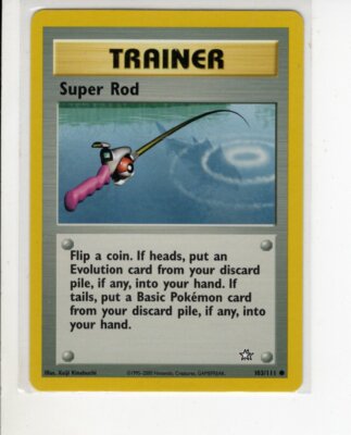 NEO GENESIS SET SUPER ROD TRAINER POKEMON CARD 103/111 EX/NM | eBay