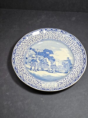 Dr. Syntax plate 9 " Maker Adams English Blue and white | eBay