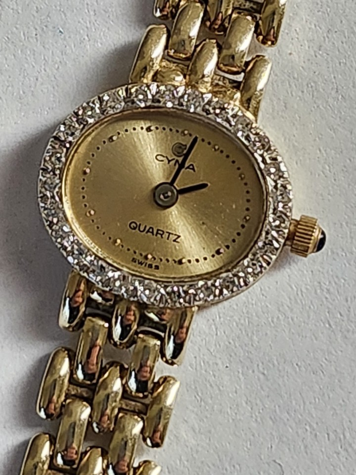 Cyma Ladies 14K Gold & Diamond Swiss Watch | eBay