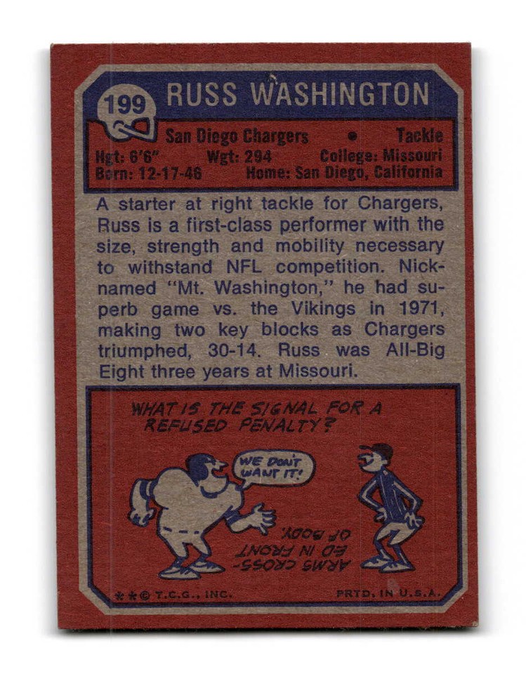 1973 Topps Russ Washington 199 | eBay