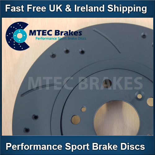 Honda S2000 2.0 2.2 99- Rear Drilled Grooved Black Brake Discs Plus ...