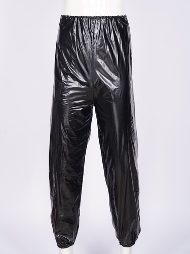 Men Women PVC Sauna Suit Sweat Suit Loose Tops with Pants Outfits ...