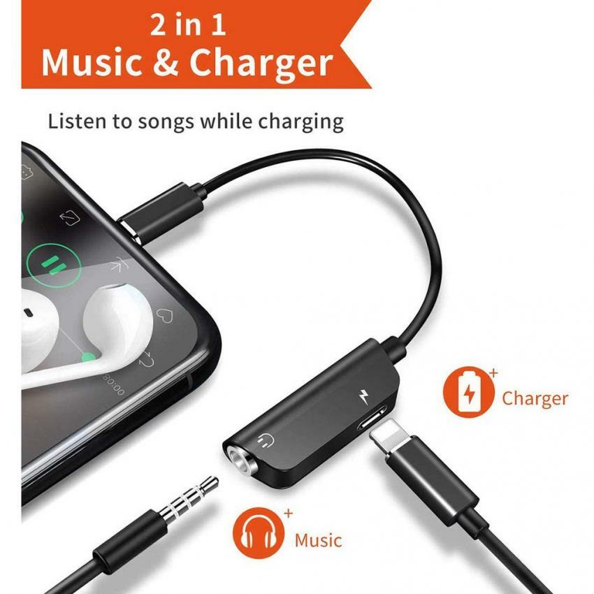 2 in 1 Audio Splitter Adapter 3.5mm Headphone Jack Adapter & Charger ...