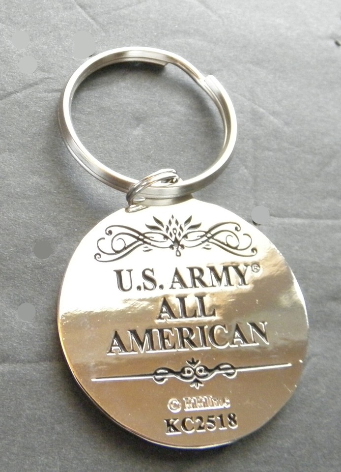 US ARMY 82ND AIRBORNE METAL ENAMEL KEY RING CHAIN KEYCHAIN KEYRING 1.5 ...