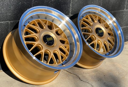 ESM-004M GOLD Wheels Rim 18x11 18x8.5 5x130 Porsche 996 Carrera C2 GT3 ...