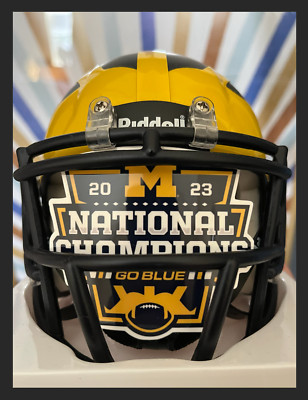 Michigan Wolverines 2023 National Champions Mini Helmet〽️🏆Front Decal ...
