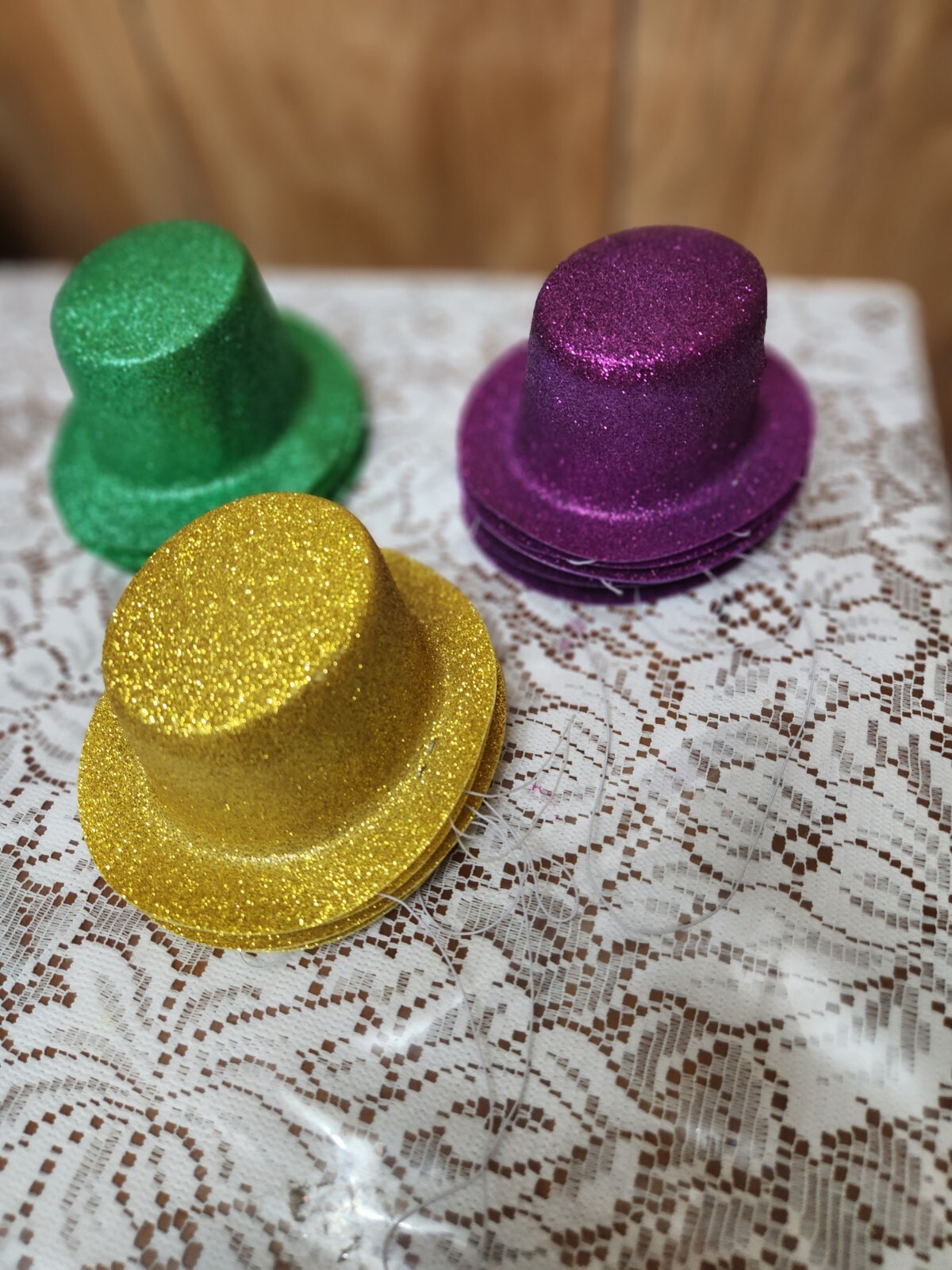 Lot of 12 Glittery Small Party Hats: Mardi Gras, St. Patrick's Day ...
