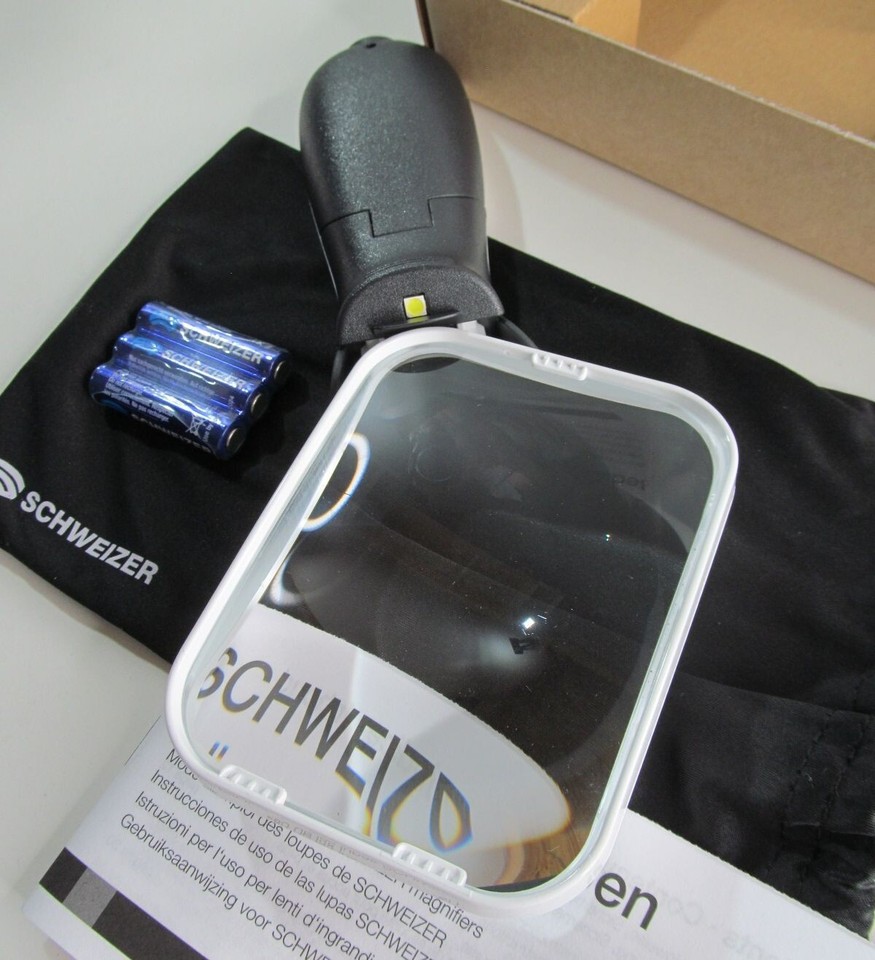 SCHWEIZER ERGO-LUX MP 3X 6500K LIGHTED MOBILE POCKET MAGNIFIER LOW ...