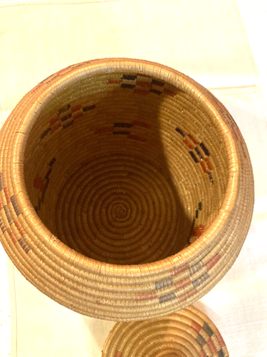 BEAUTIFUL VINTAGE LARGE NATIVE AMERICAN BASKET HOOPER BAY ESKIMO YUPIK ...