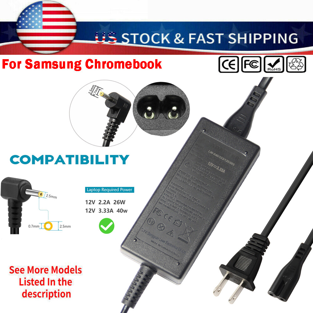 40W AC Adapter Charger For Samsung Chromebook 3 XE500C13 2 XE500C12 PA ...