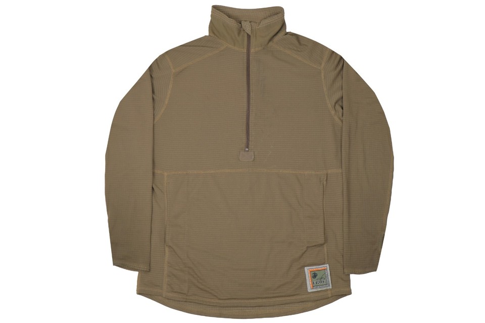 USMC Coyote Frog Waffle Fleece Quarter Zip Grid Marine Corp Shirt Cold ...