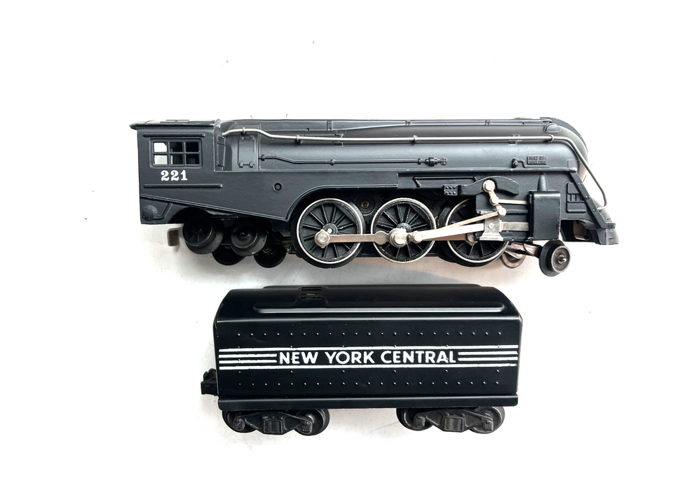LIONEL 221, C-8, BLACK NYC STEAM LOCOMOTIVE & WHISTLE TENDER, RESTORED ...