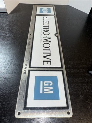 EMD Electromotive builders Plate Late 80s Early 90s GM Locomotive UP BN ...