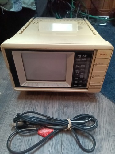 GE 7-7660B Spacemaker Portable 5" Color CRT TV AM/FM Radio Vintage ...