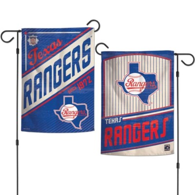TEXAS RANGERS COOPERSTOWN STYLE 2 SIDED GARDEN FLAG 12"X18" YARD BANNER ...