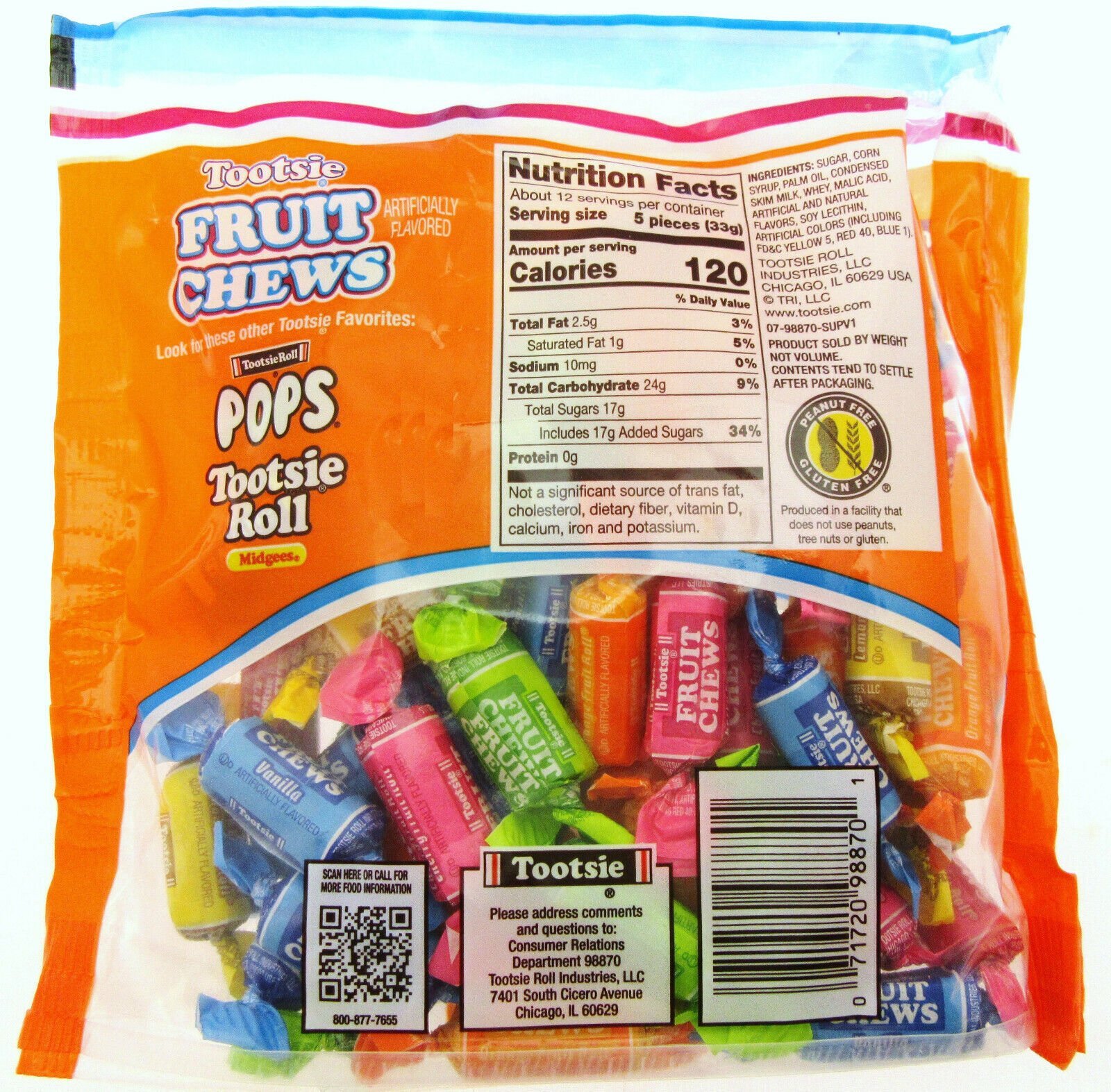 Tootsie Roll Fruit Chews Assorted Fruit Rolls Candy Candies ~ 14.37oz ...