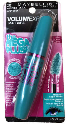 Maybelline Volume Express Mascara Mega Plush 272 BROWNISH BLACK .3 Fl ...